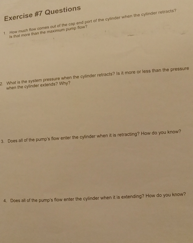 Solved Exercise #7 ﻿QuestionsHow much flow comes out of the | Chegg.com
