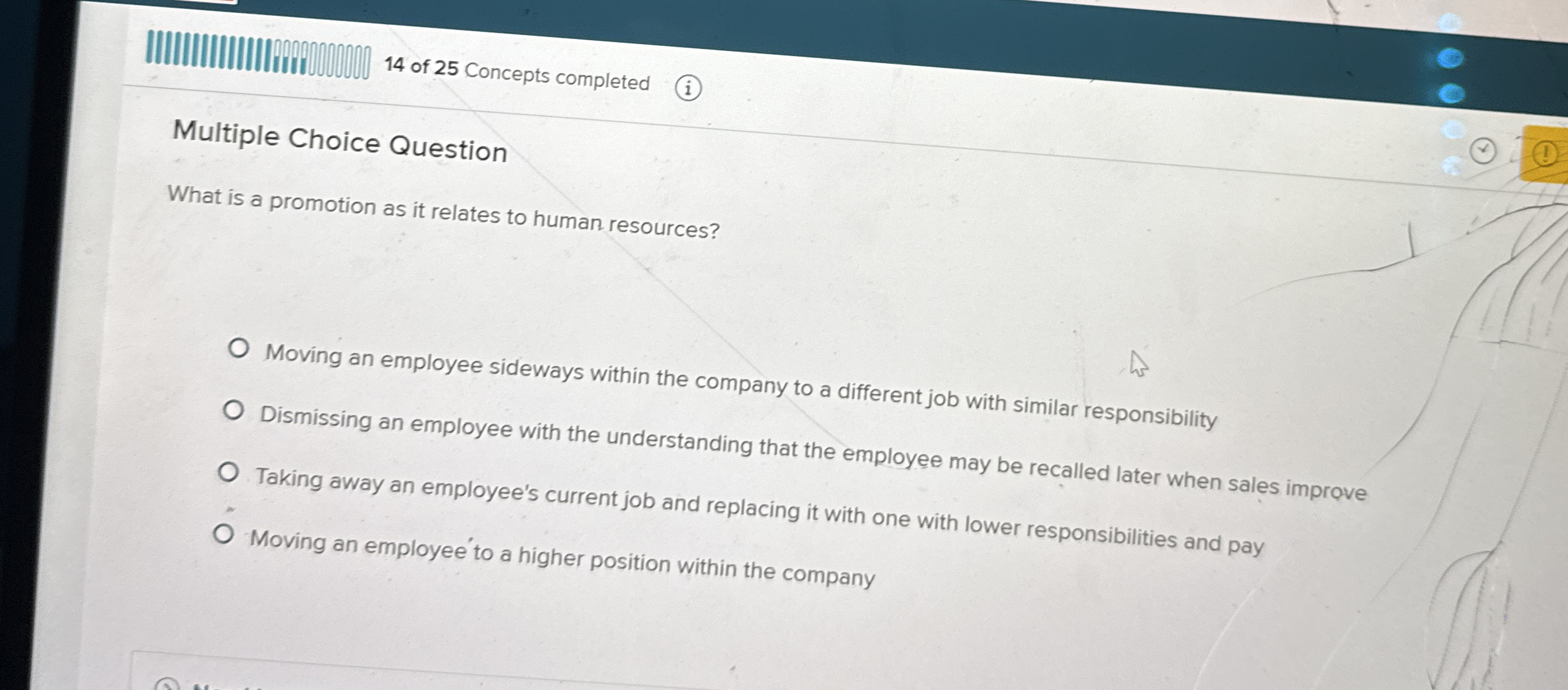 [Solved]: 14 of 25 Concepts completed (i) Multiple Choice Qu