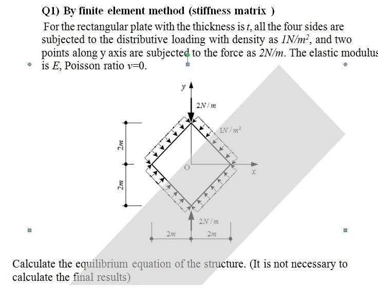 Solved Q1) By finite element method (stiffness matrix ) For | Chegg.com