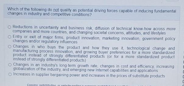 Which of the following do not qualify as potential | Chegg.com