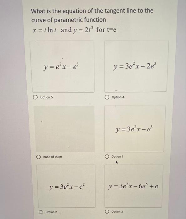 Solved What Is The Equation Of The Tangent Line To The Curve
