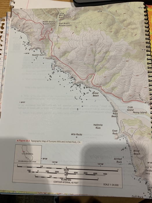 3. Use the following topographic maps and a ruler | Chegg.com