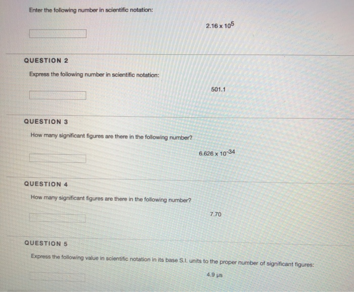 Solved Enter the following number in scientific notation: | Chegg.com