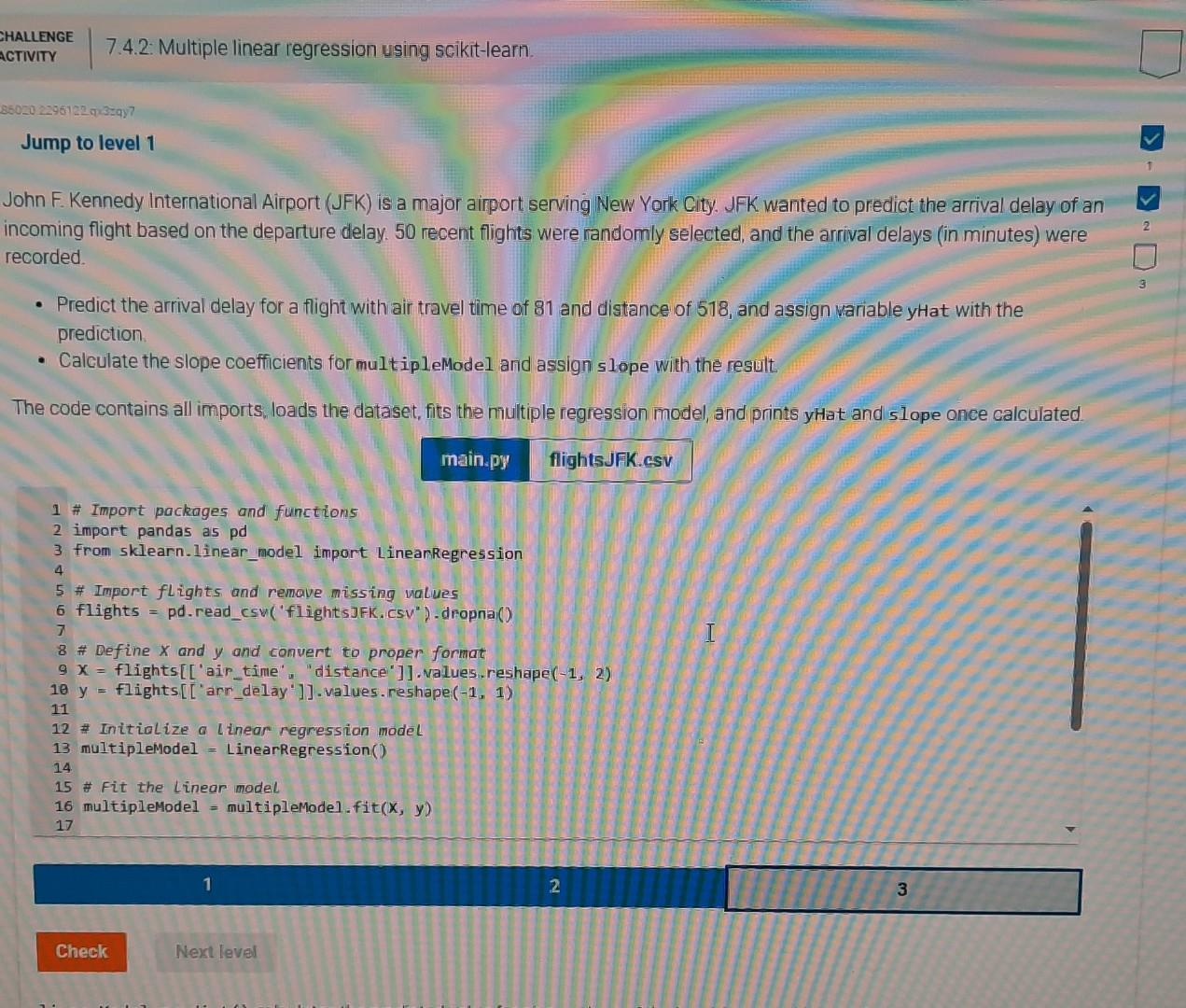 Solved CHALLENGE 7.4.2: Multiple linear regression using | Chegg.com