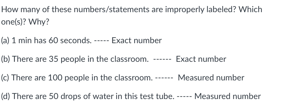 Solved How many of these numbers/statements are improperly | Chegg.com