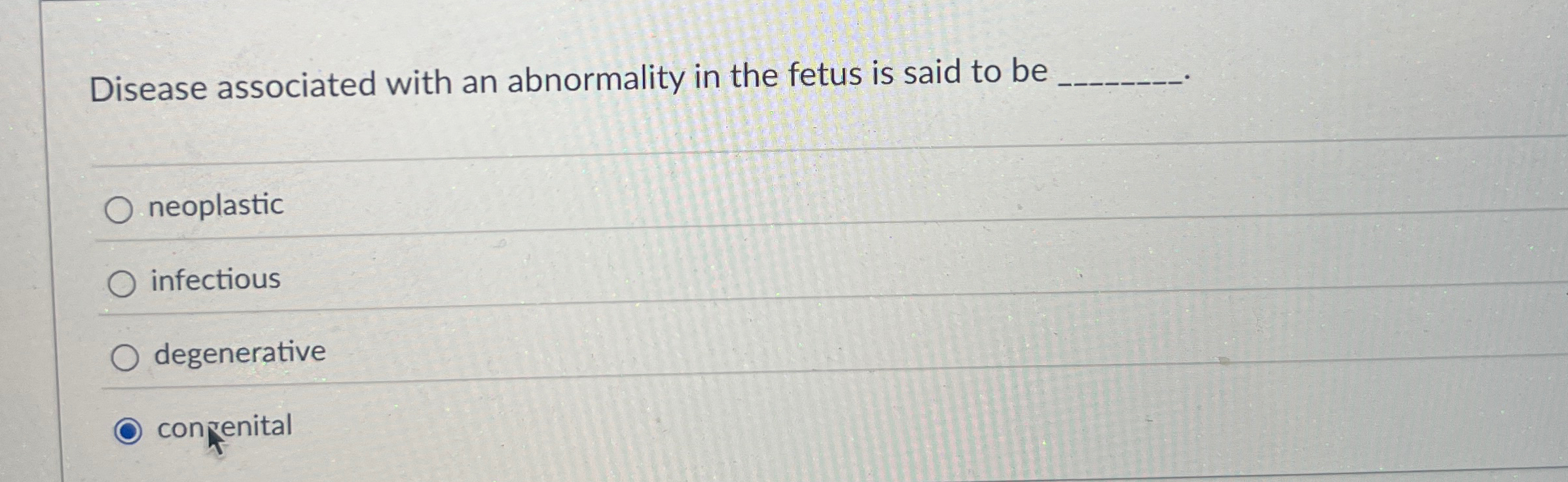 High Quality SOLUTION Disease associated with an abnormality in the fetus | Chegg.com