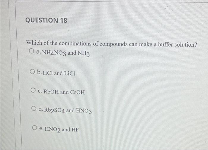 Solved Which of the combinations of compounds can make a | Chegg.com