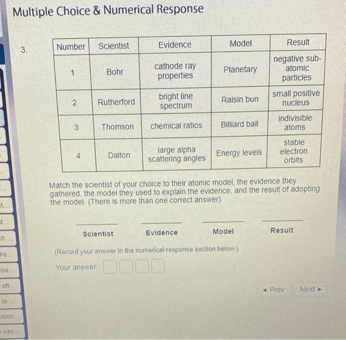 Solved Multiple Choice & Numerical Response Scientist | Chegg.com