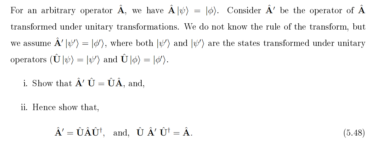 Solved For an arbitrary operator hat(A), ﻿we have hat(A)|ψ:. | Chegg.com