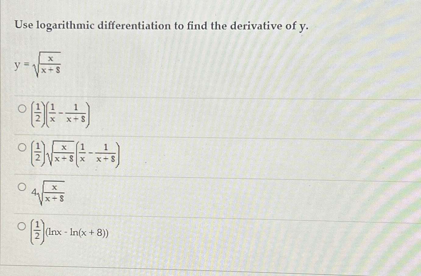 Solved Use logarithmic differentiation to find the | Chegg.com