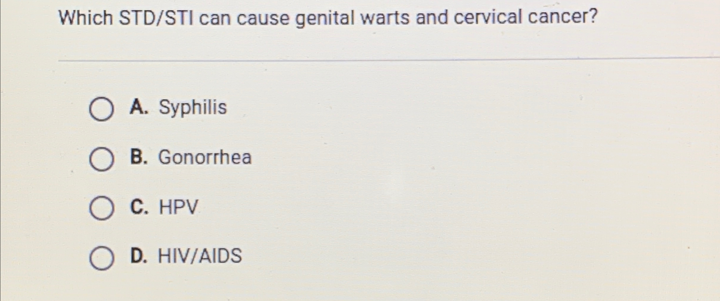 Solved Which STD/STI can cause genital warts and cervical | Chegg.com