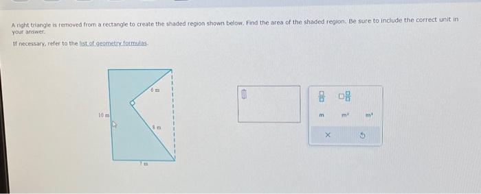 Solved A right twangle is removed from a rectangle to create | Chegg.com