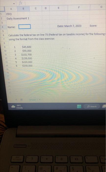 Solved Calculate the federal tax on line 73 (Federal tax on | Chegg.com