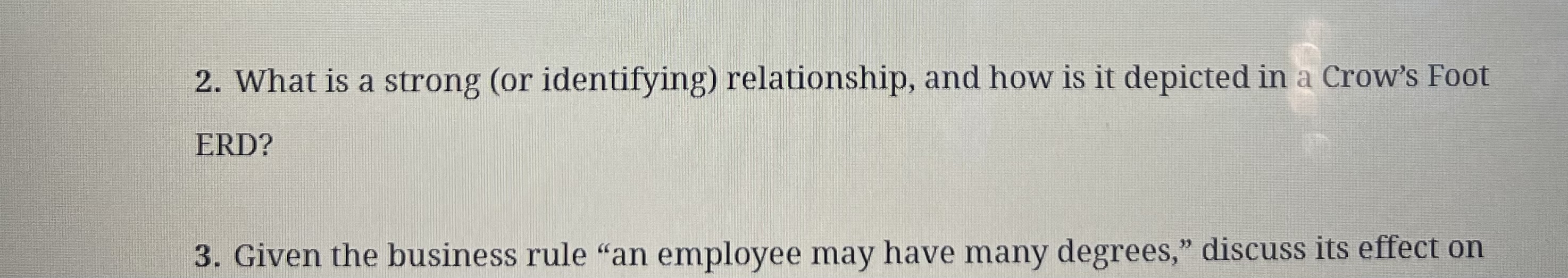 Solved What is a strong (or identifying) ﻿relationship, and | Chegg.com