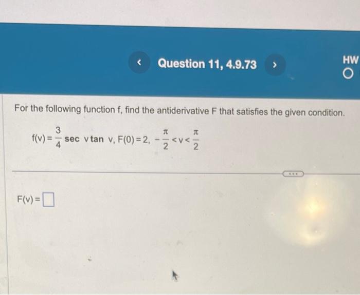 Solved For the following function f, find the antiderivative | Chegg.com