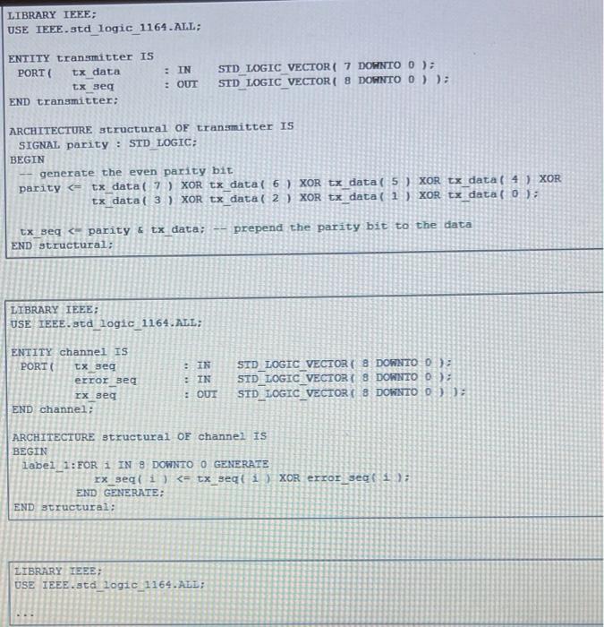 Solved You are given two VHDL design modules and you design | Chegg.com