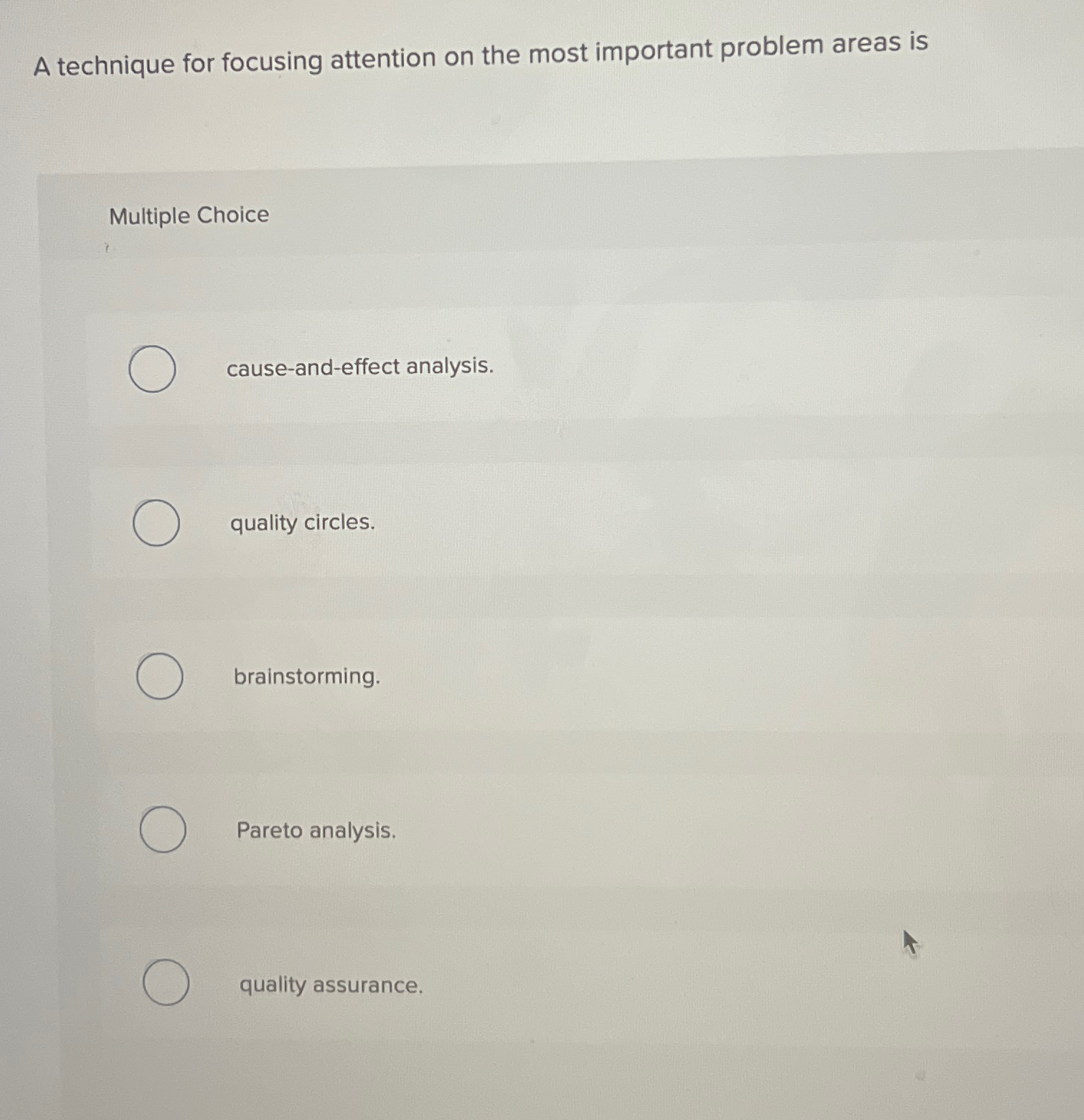Solved A technique for focusing attention on the most | Chegg.com