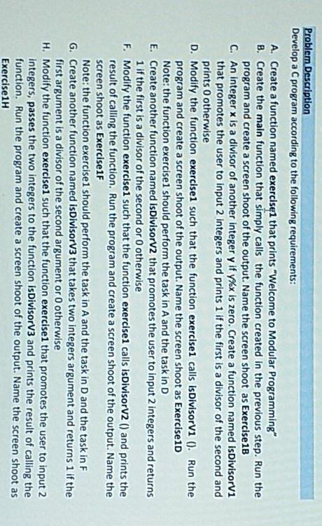 Solved Problem Description Develop a C program according to | Chegg.com