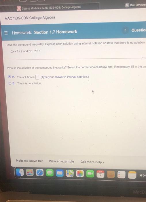 Solved M Do Homewo 09 Course Modules: MAC 1105-008: College | Chegg.com Solved M Do Homewo 09 Course Modules: MAC 1105-008: College | Chegg.com