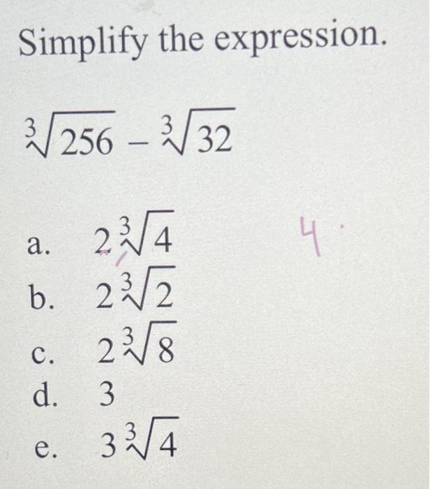 Solved Simplify the expression. 3256−332 | Chegg.com