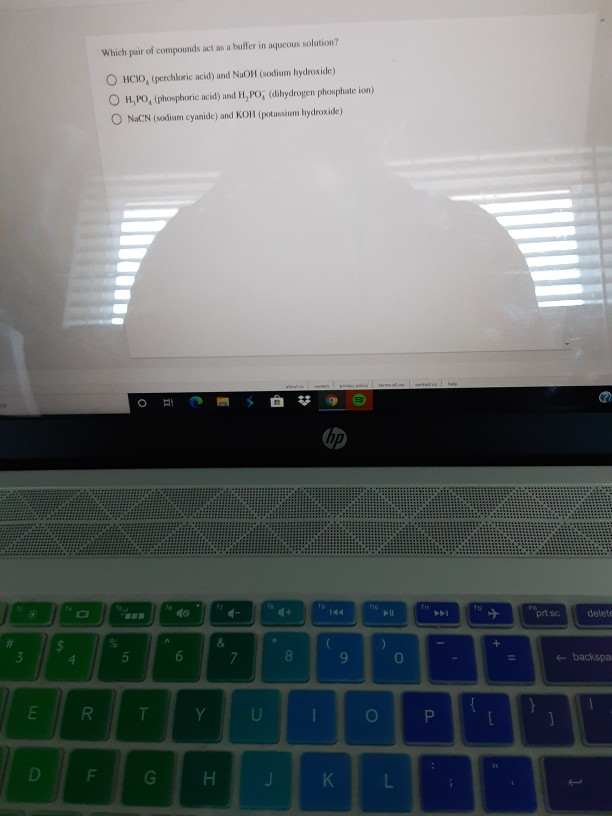 Solved Which pair of compounds act as a buffer in aqueous | Chegg.com