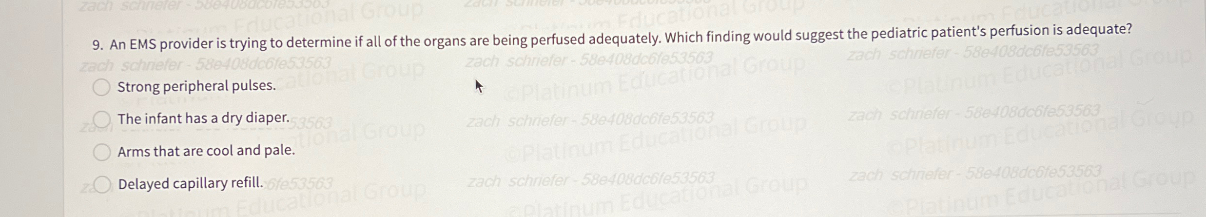 Solved An EMS provider is trying to determine if all of the | Chegg.com