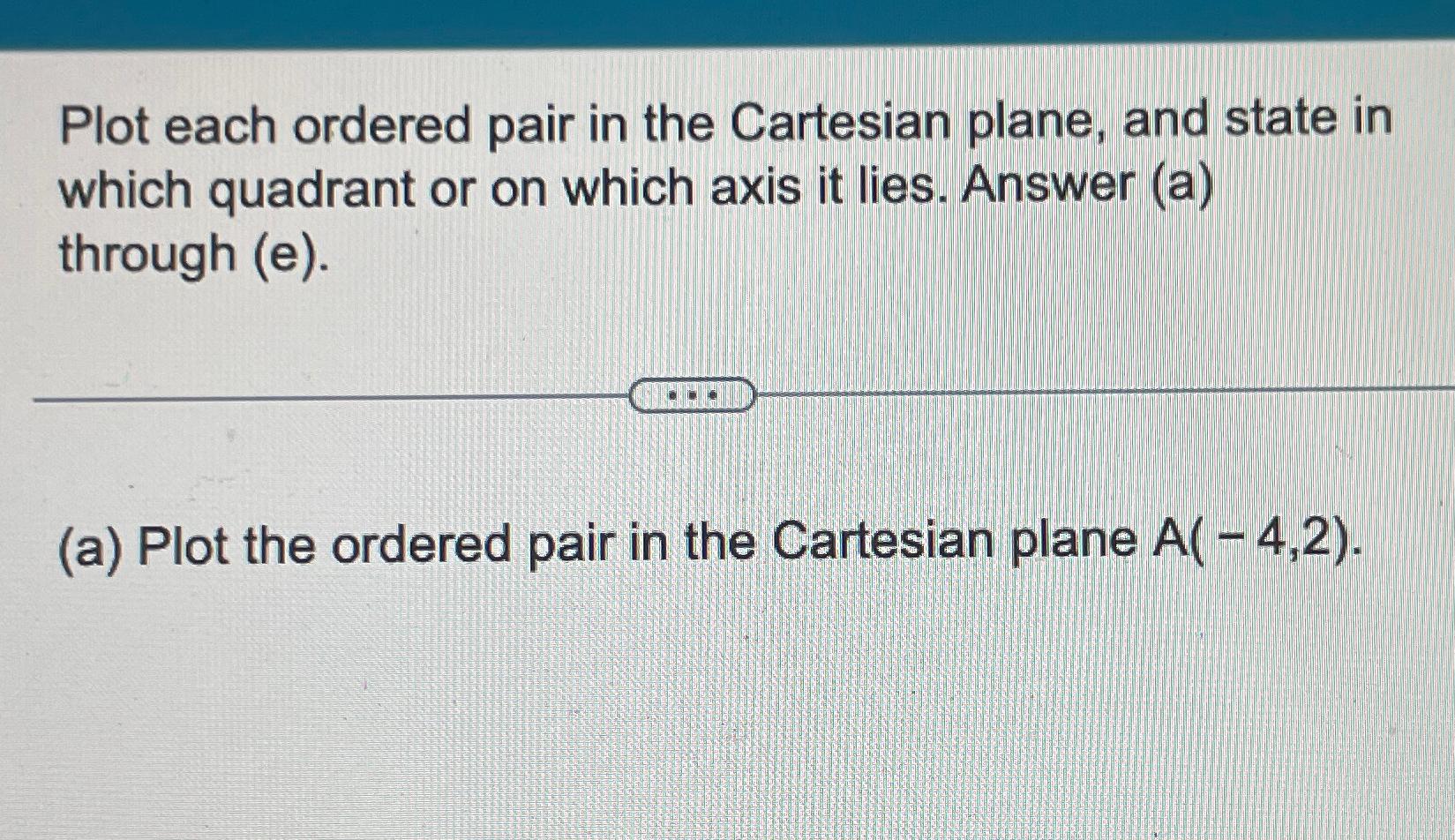 Solved Plot each ordered pair in the Cartesian plane, and | Chegg.com