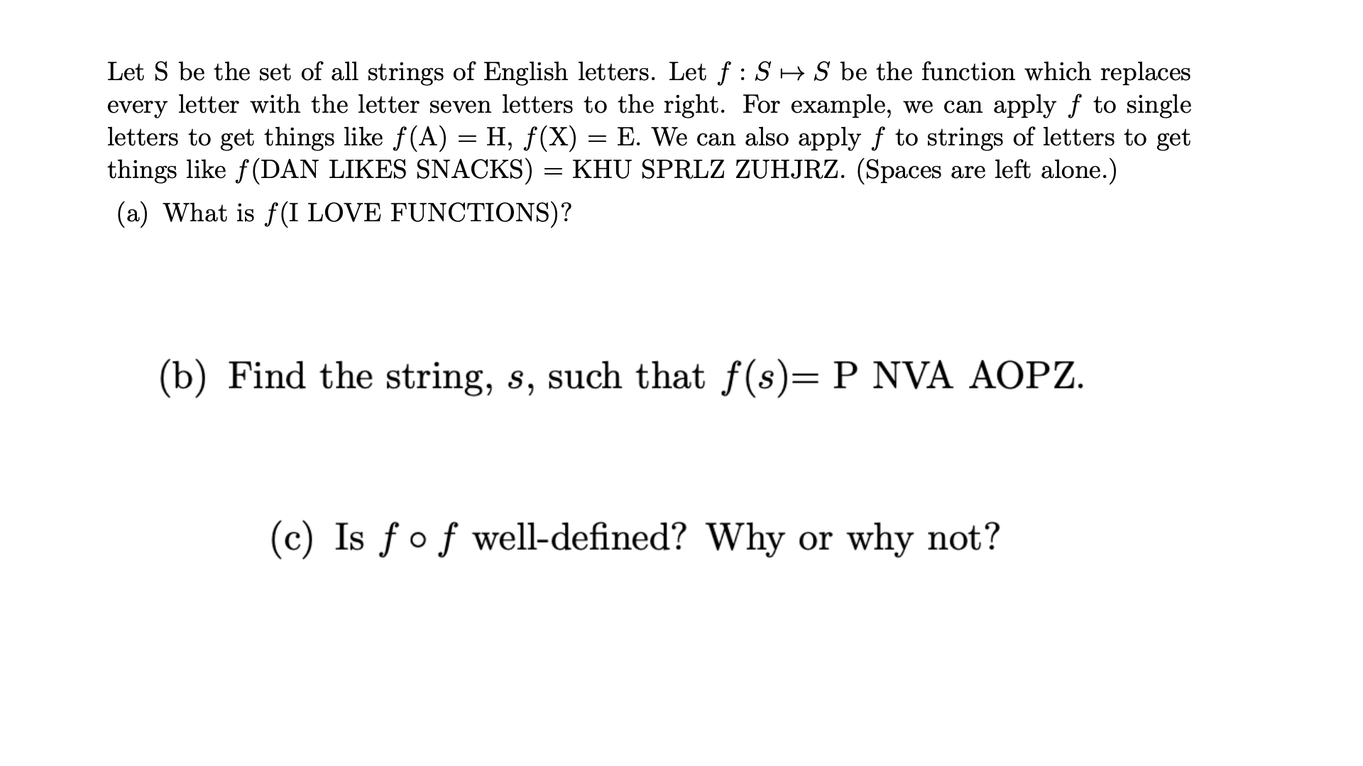 Solved Let S ﻿be the set of all strings of English letters. | Chegg.com