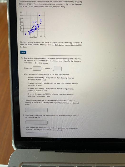 Solved The data set provided below contains the speeds and | Chegg.com