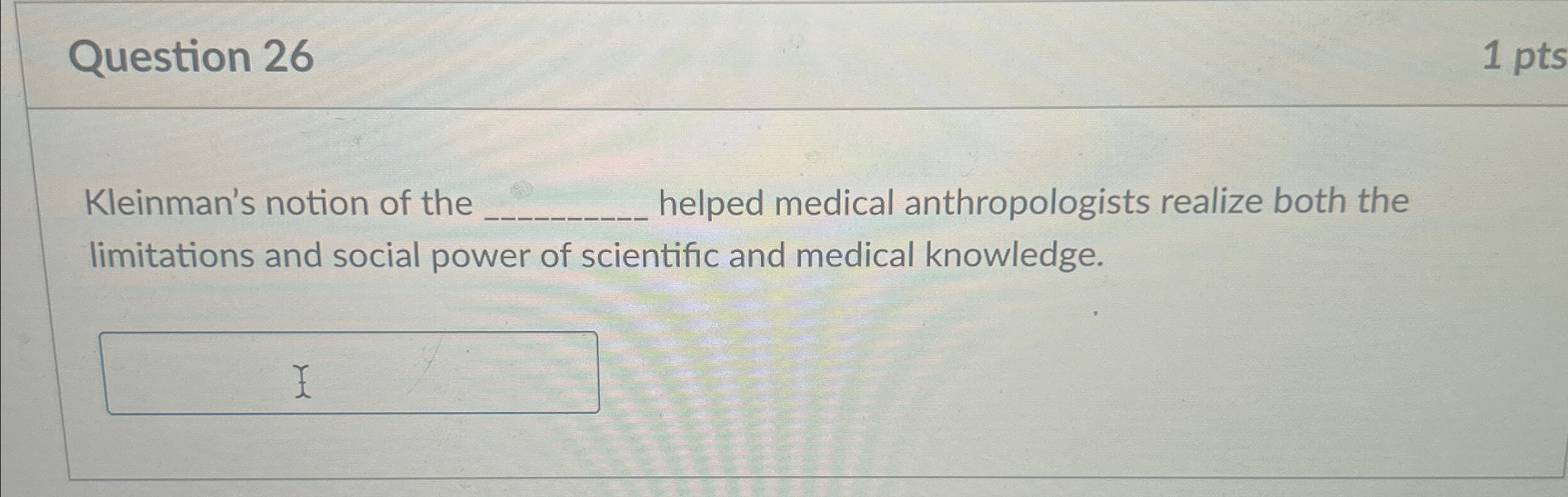 Solved Question 26Kleinman's notion of the q, ﻿helped | Chegg.com