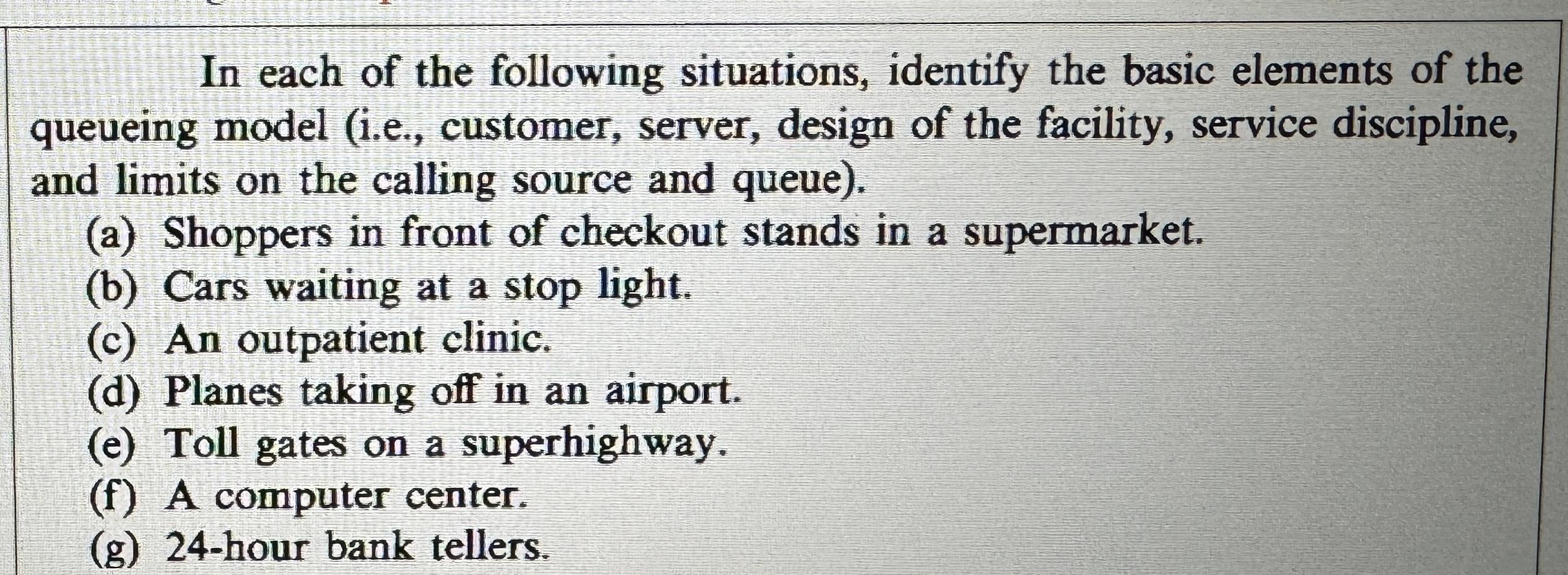 Solved In each of the following situations, identify the | Chegg.com