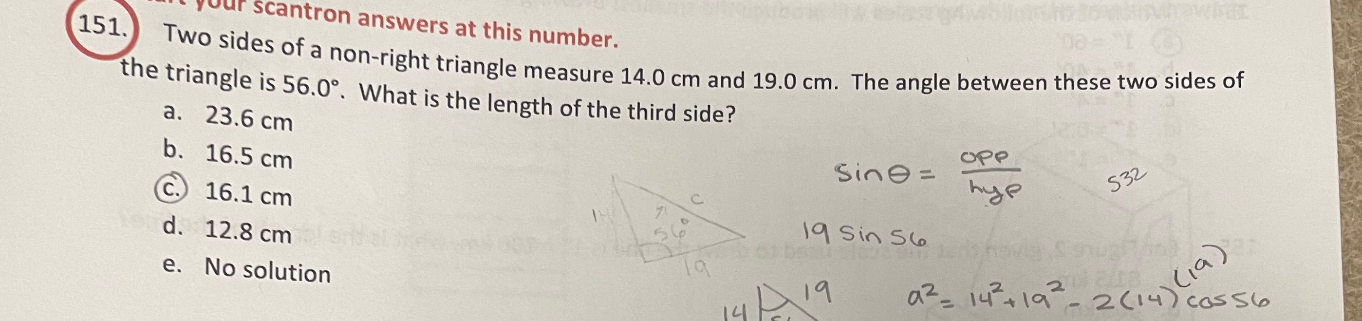 Solved scantron answers at this number.the | Chegg.com