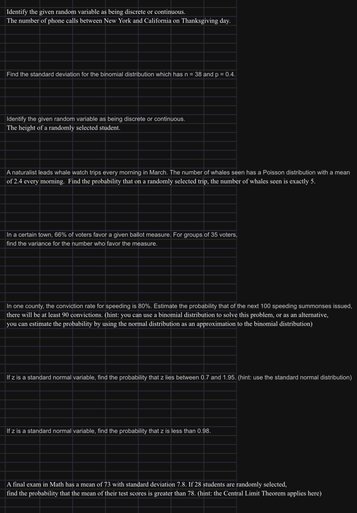 Solved Identify the given random variable as being discrete | Chegg.com