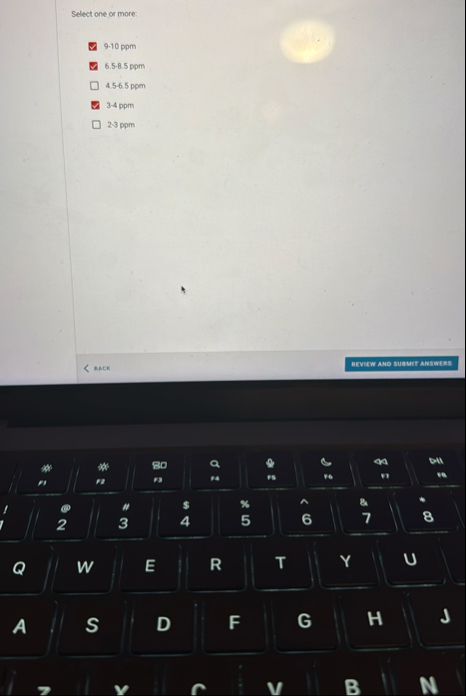 Solved Select one or more:9.10 ﻿ppm8.5 .8 .5 ﻿ppm4.56 .5 | Chegg.com