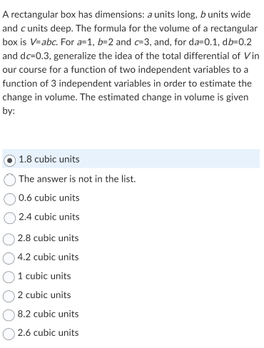 Solved A rectangular box has dimensions: a units long, b | Chegg.com