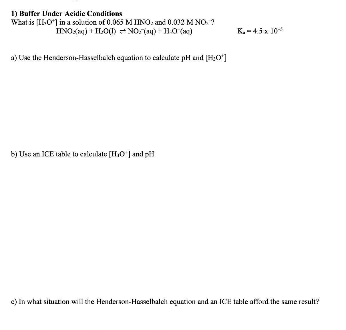 Solved Buffer Under Acidic ConditionsWhat is H3O+in a | Chegg.com