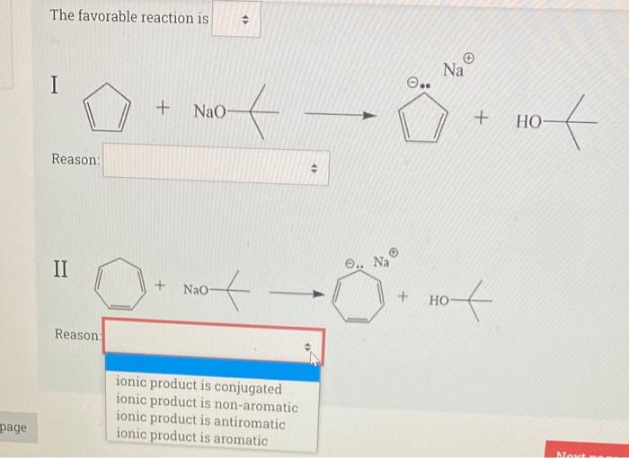 Solved The favorable reaction is I Reason: II | Chegg.com