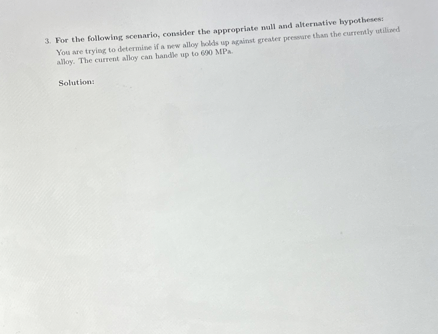 Solved For the following scenario, consider the appropriate | Chegg.com