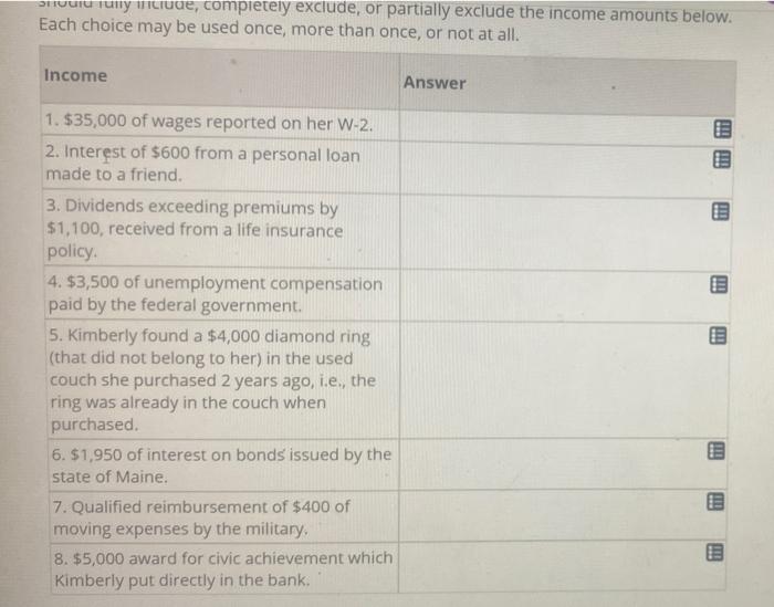 Solved In 2022, Kimberly received income from many different | Chegg.com