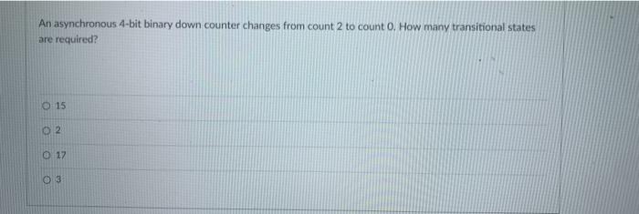 Solved An asynchronous 4-bit binary down counter changes | Chegg.com