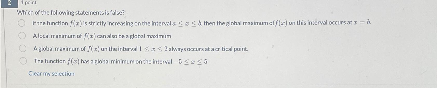 Solved 21 ﻿pointWhich of the following statements is | Chegg.com