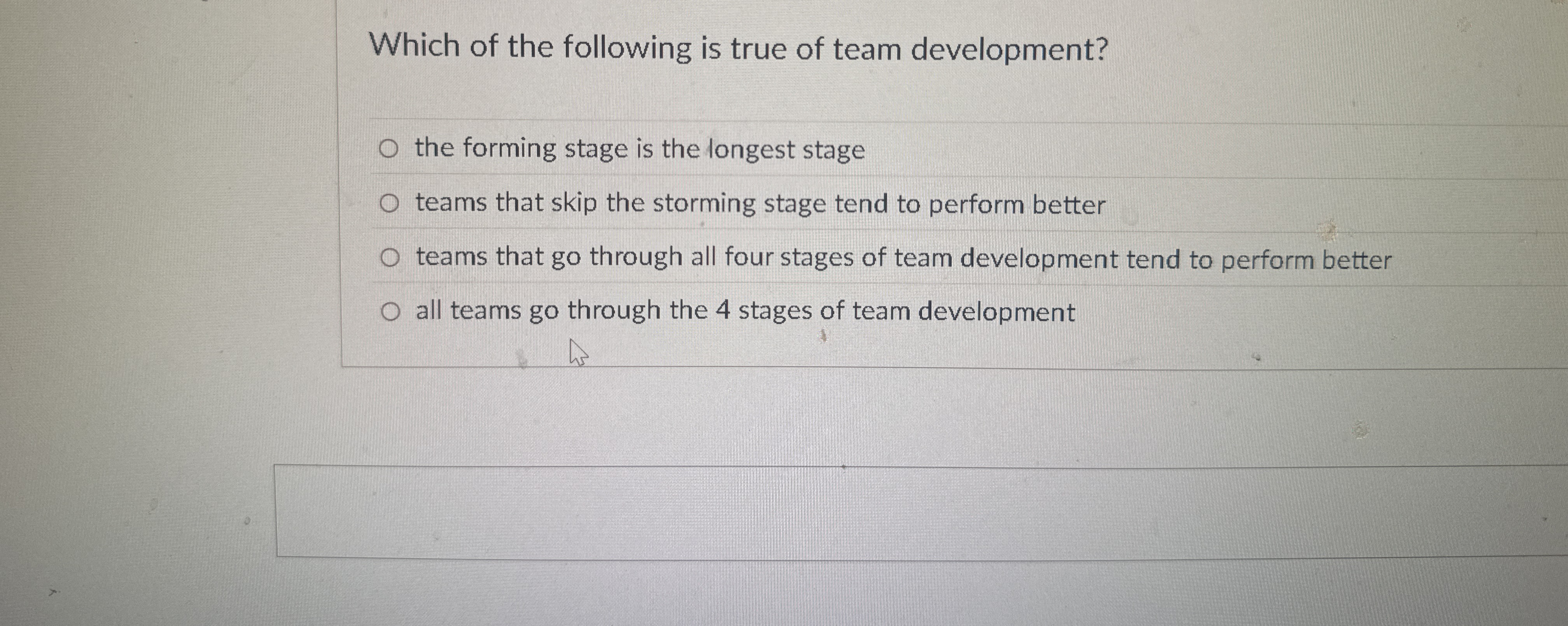 Solved Which of the following is true of team | Chegg.com