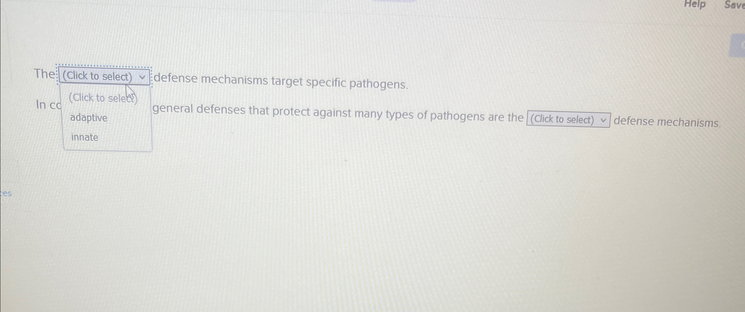 Solved The ﻿defense mechanisms target specific | Chegg.com