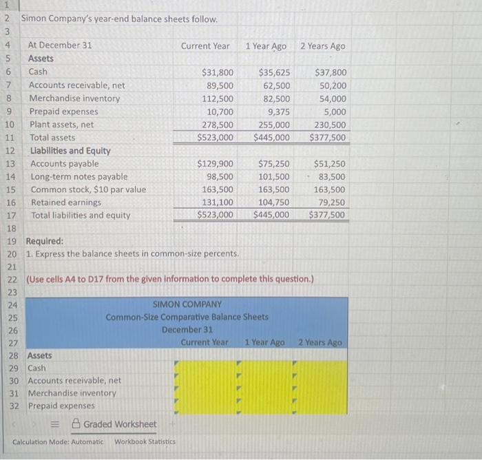 Solved Use Excel To Solve This Problem Show All Steps To 