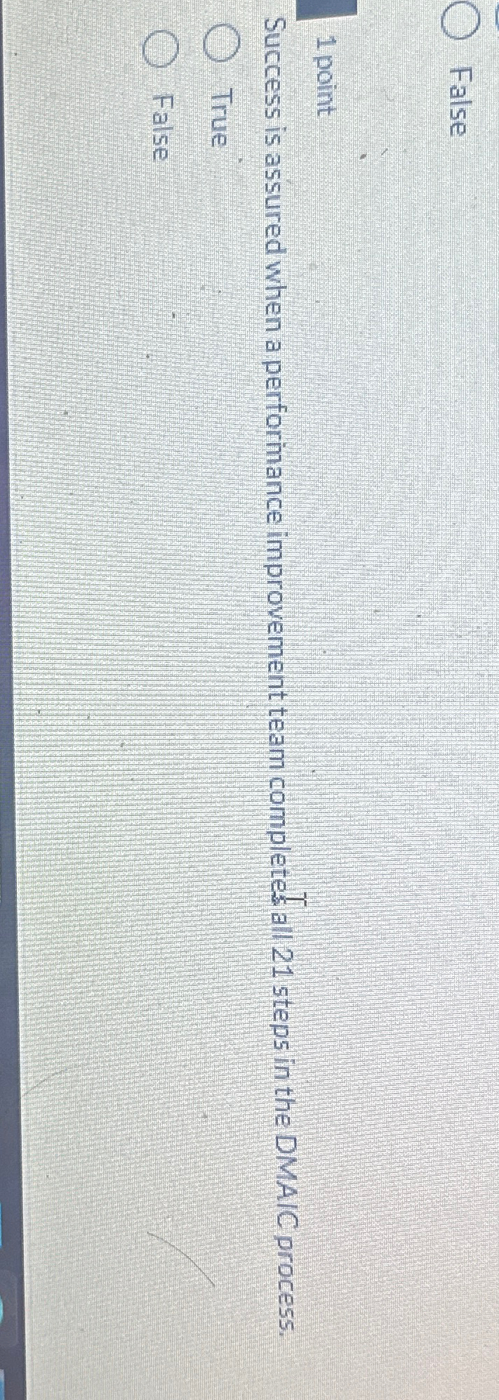 Solved False1 ﻿pointSuccess is assured when a performance | Chegg.com