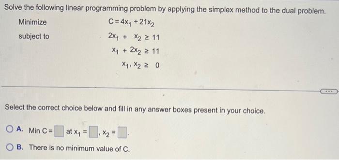 Solved Solve the following linear programming problem by | Chegg.com