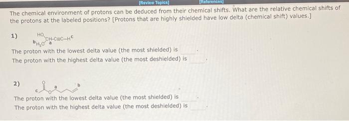 Solved The chemical environment of protons can be deduced | Chegg.com