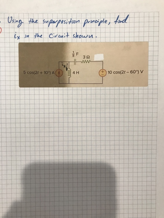 Solved 2 Using the superposition principle, find ix in the | Chegg.com