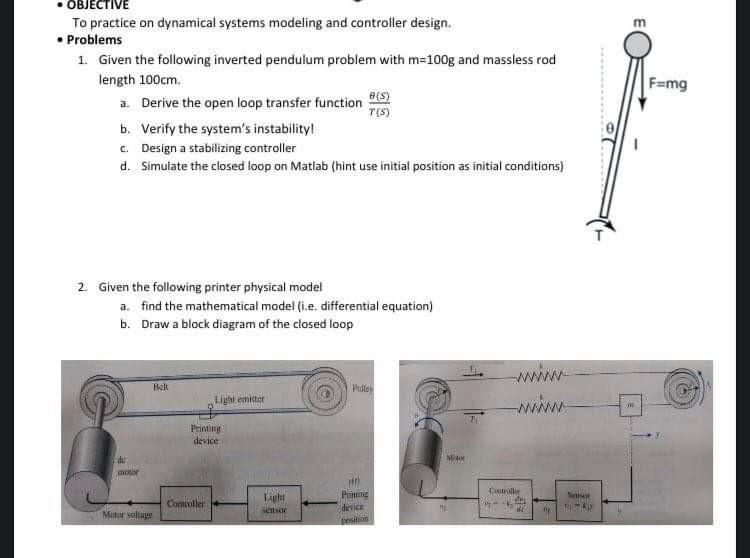 Solved OBJECTIVE To practice on dynamical systems modeling | Chegg.com
