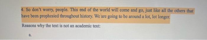 Solved Give at least two reasons why the text is NOT an | Chegg.com
